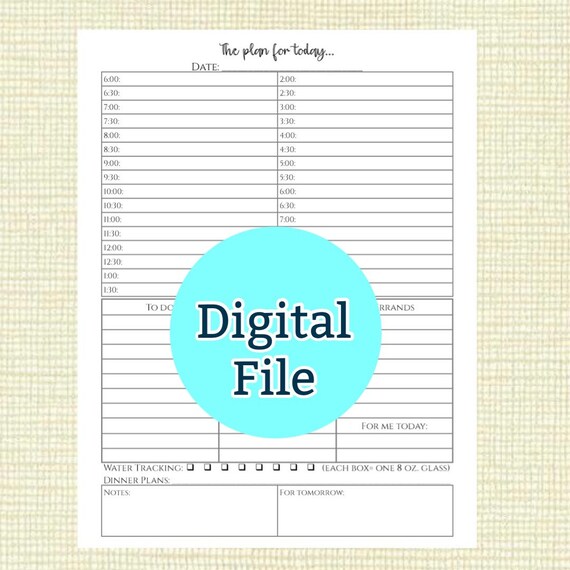 Daily To Do Printable Planner Sheet | Etsy