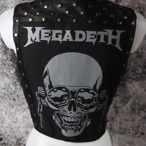 Megadeth Genuine Black Leather Vest - Etsy