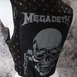 Megadeth Genuine Black Leather Vest - Etsy