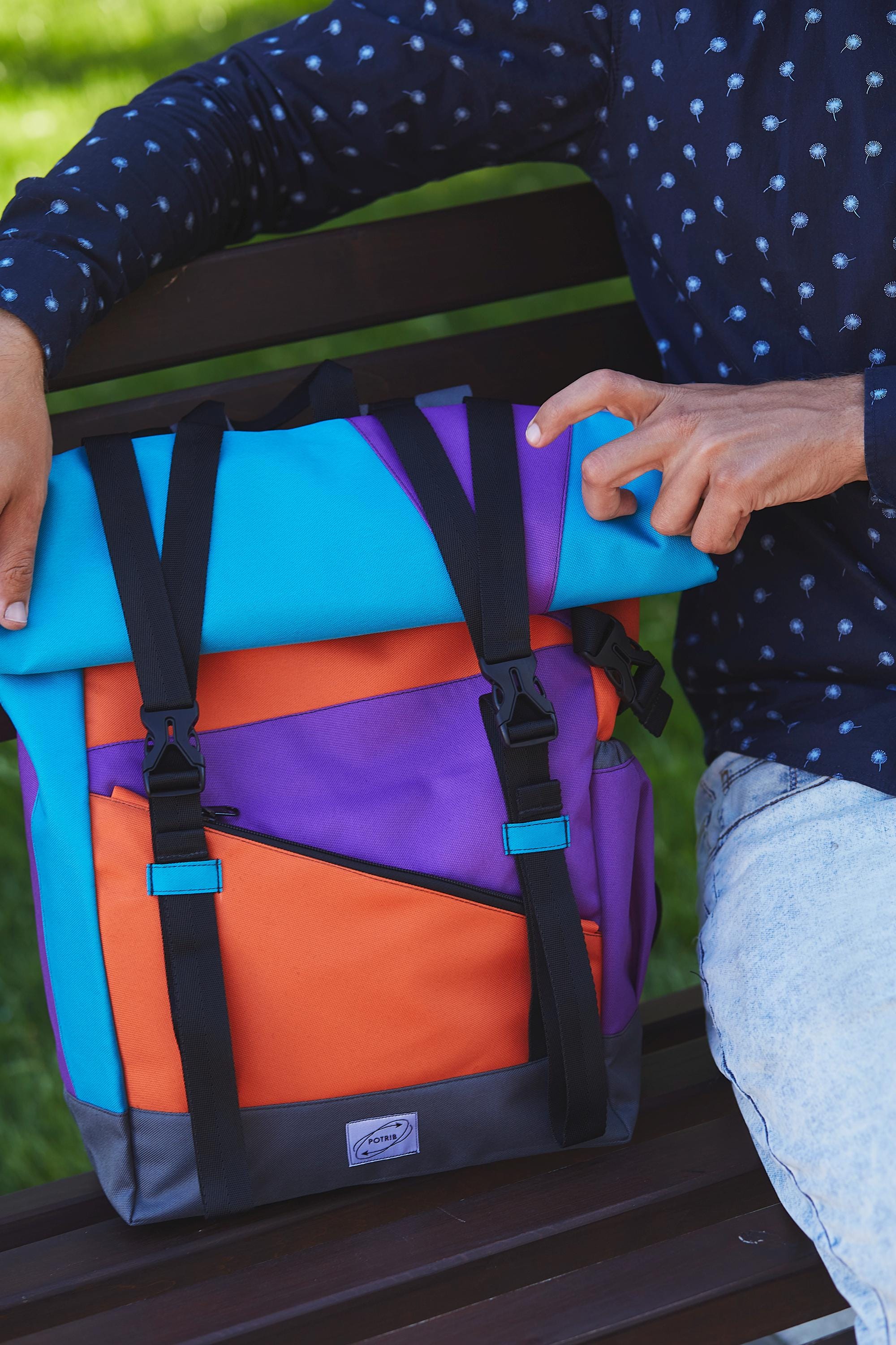 Sustanible Handmade Backpack for Travel Eco-friendly Oxford Rucksack ...
