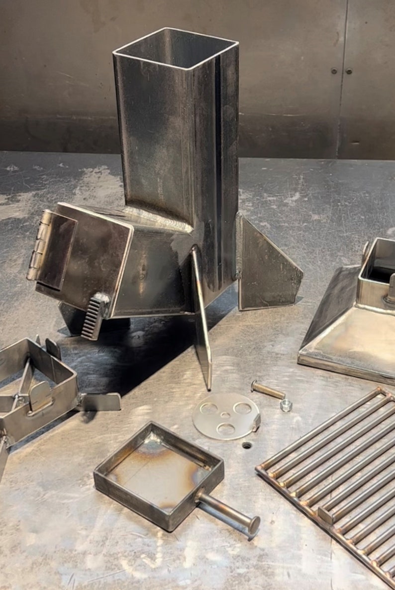 ROCKET STOVE Grill Bbq Fire Pit Cooker Space Heater Camping Outdoors - Etsy