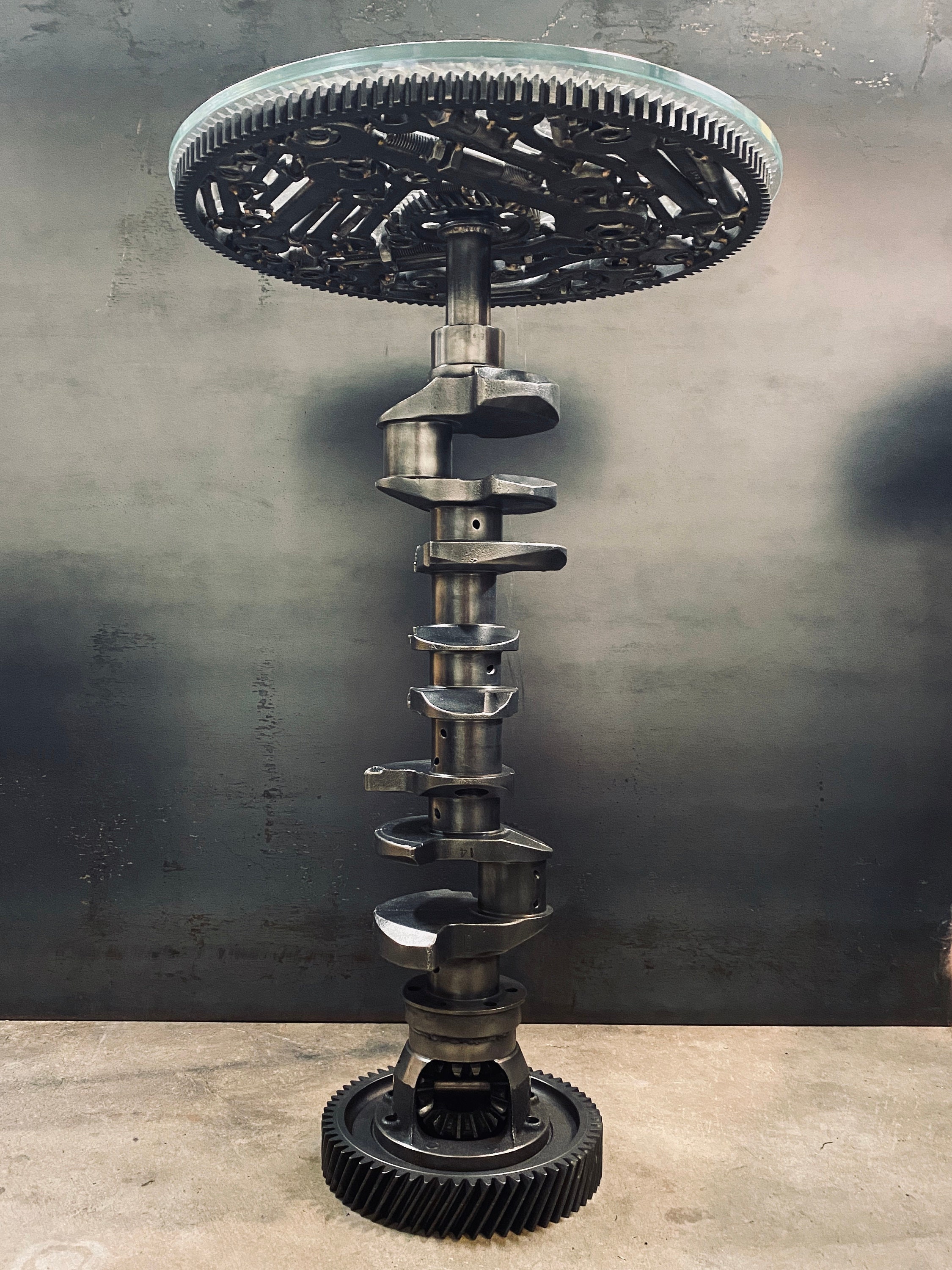 Vintage Wrenches Tools Crankshaft Gear Table Endtable Mancave Decor ...