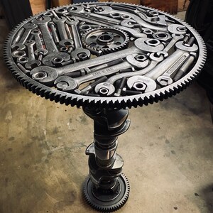 Vintage Wrenches Tools Crankshaft Gear Table Endtable Mancave Decor ...