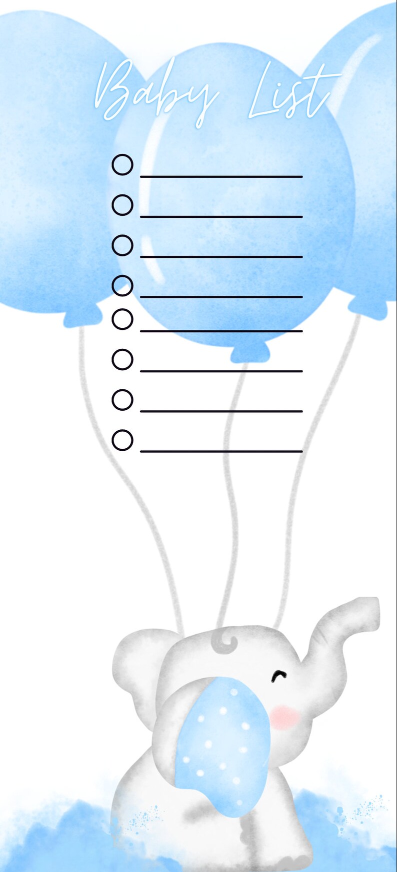 Digital Download Baby List Printable - Etsy