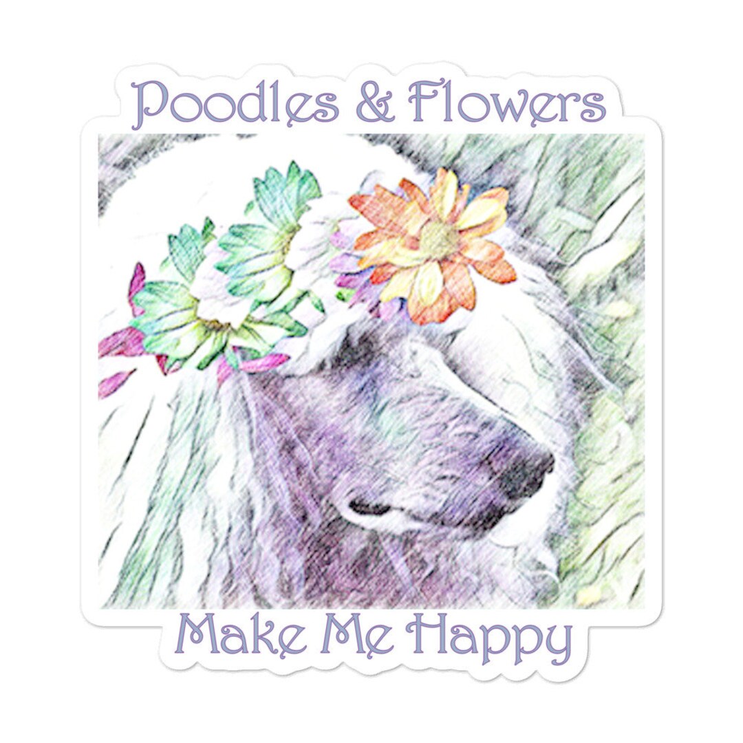 Poodle Decal Two Poodle Stickers Vinyl Poodle Sticker Kiss - Etsy