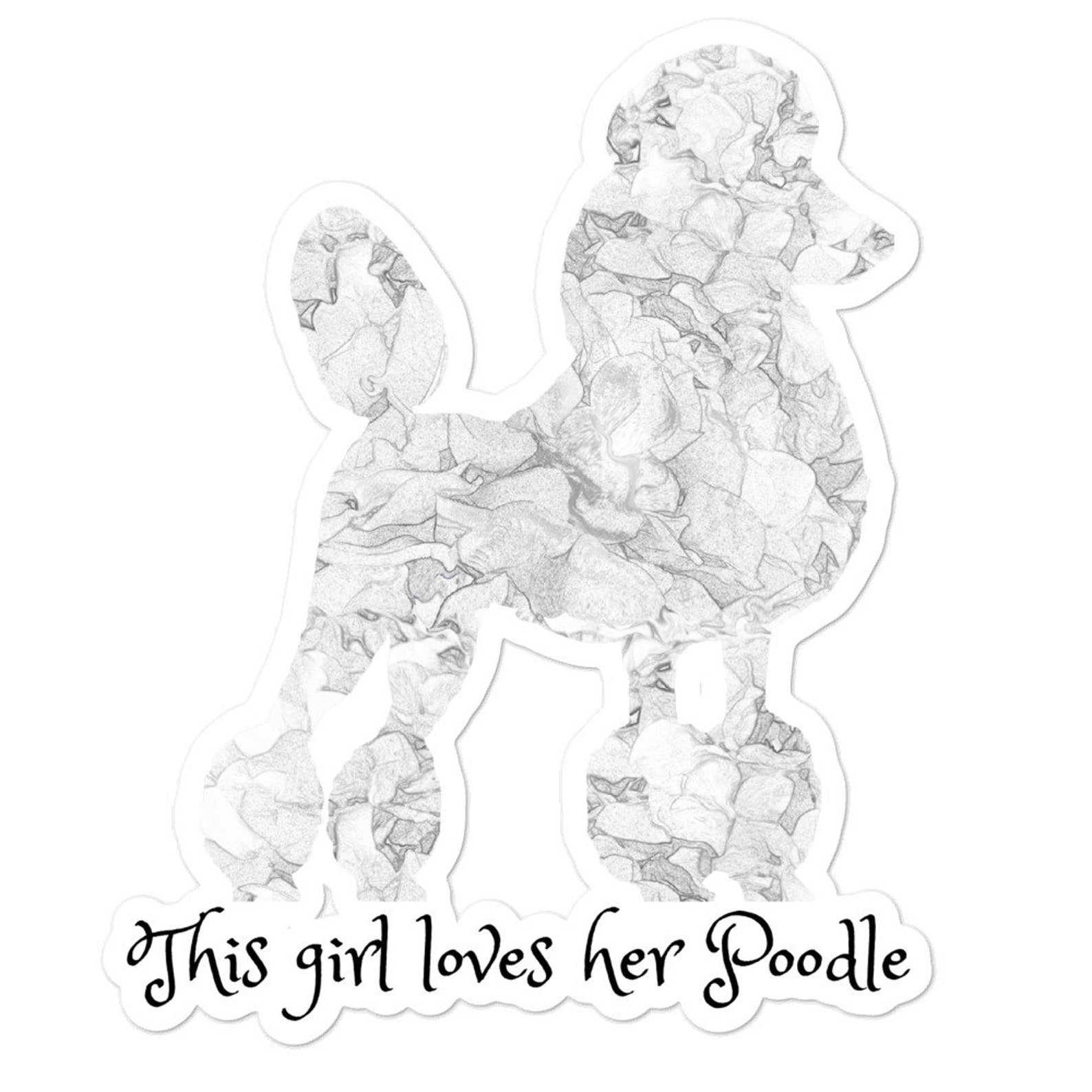 Poodle Decal Two Poodle Stickers Vinyl Poodle Sticker Kiss | Etsy