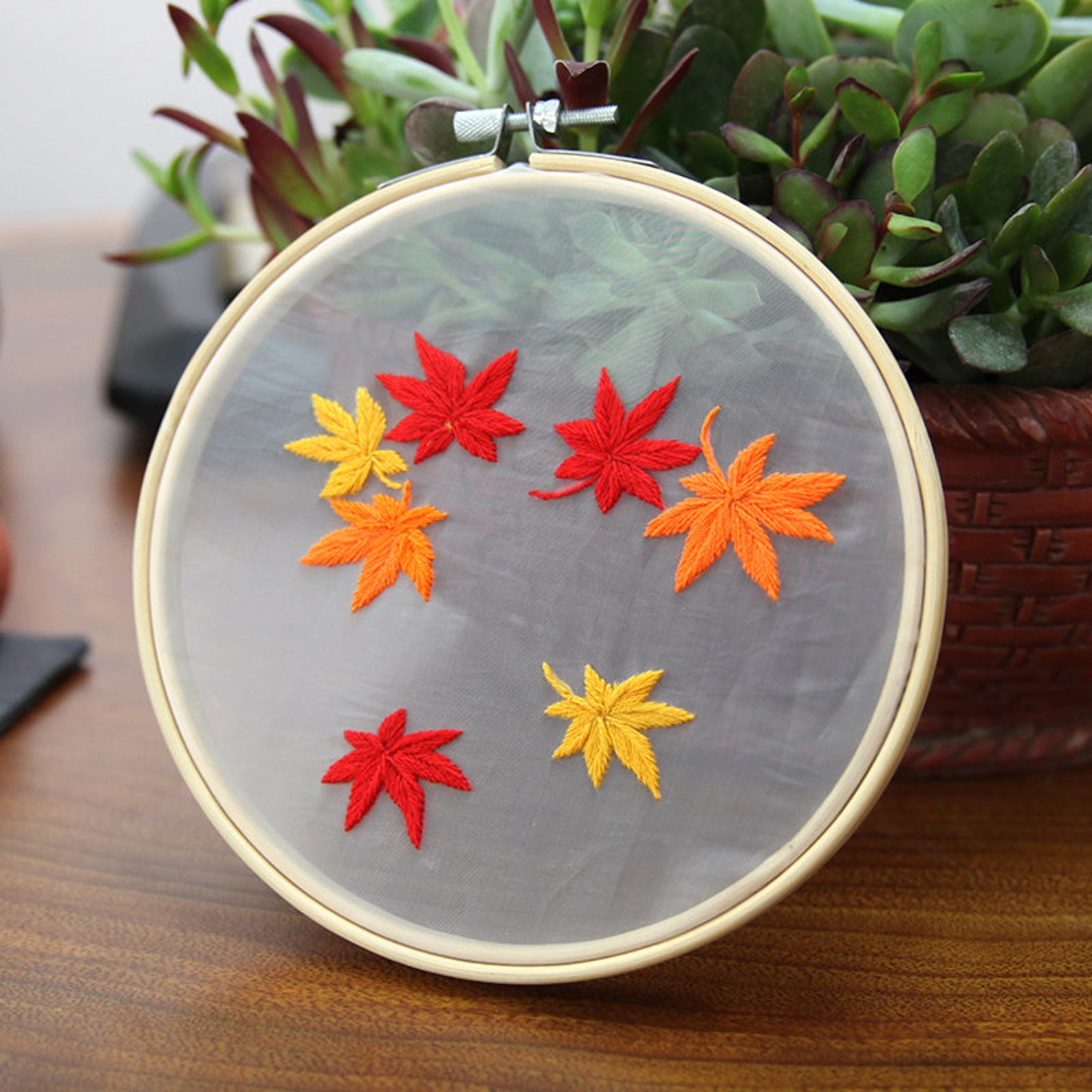 Plants Transparent Embroidery Kit flower Diy Kit Modern | Etsy