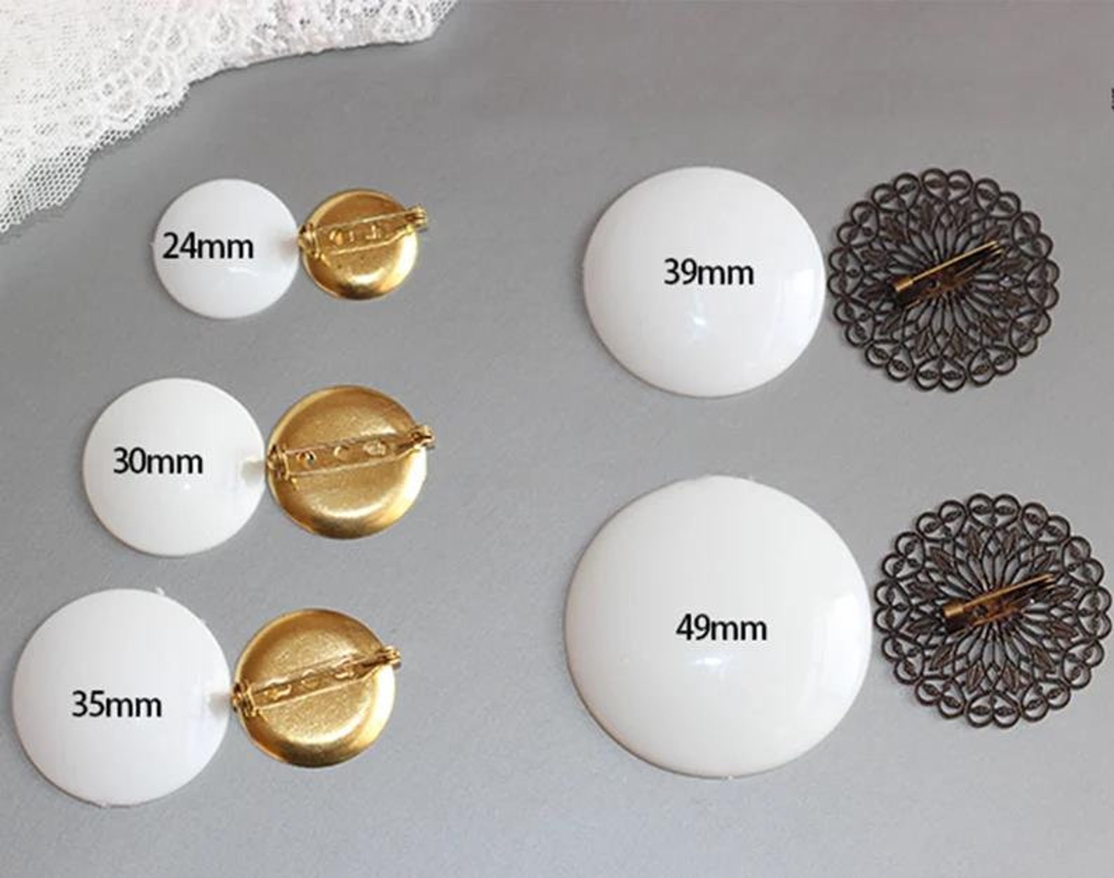 DIY Brooches Accessories-24/30/35/39/49mm,brooch Base,brooch Holder ...