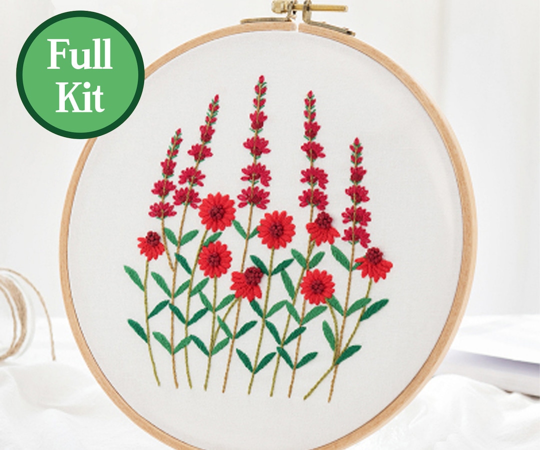 Hand Embroidery Kit Beginner Embroidery Kit Modern Embroidery Hoop Art ...