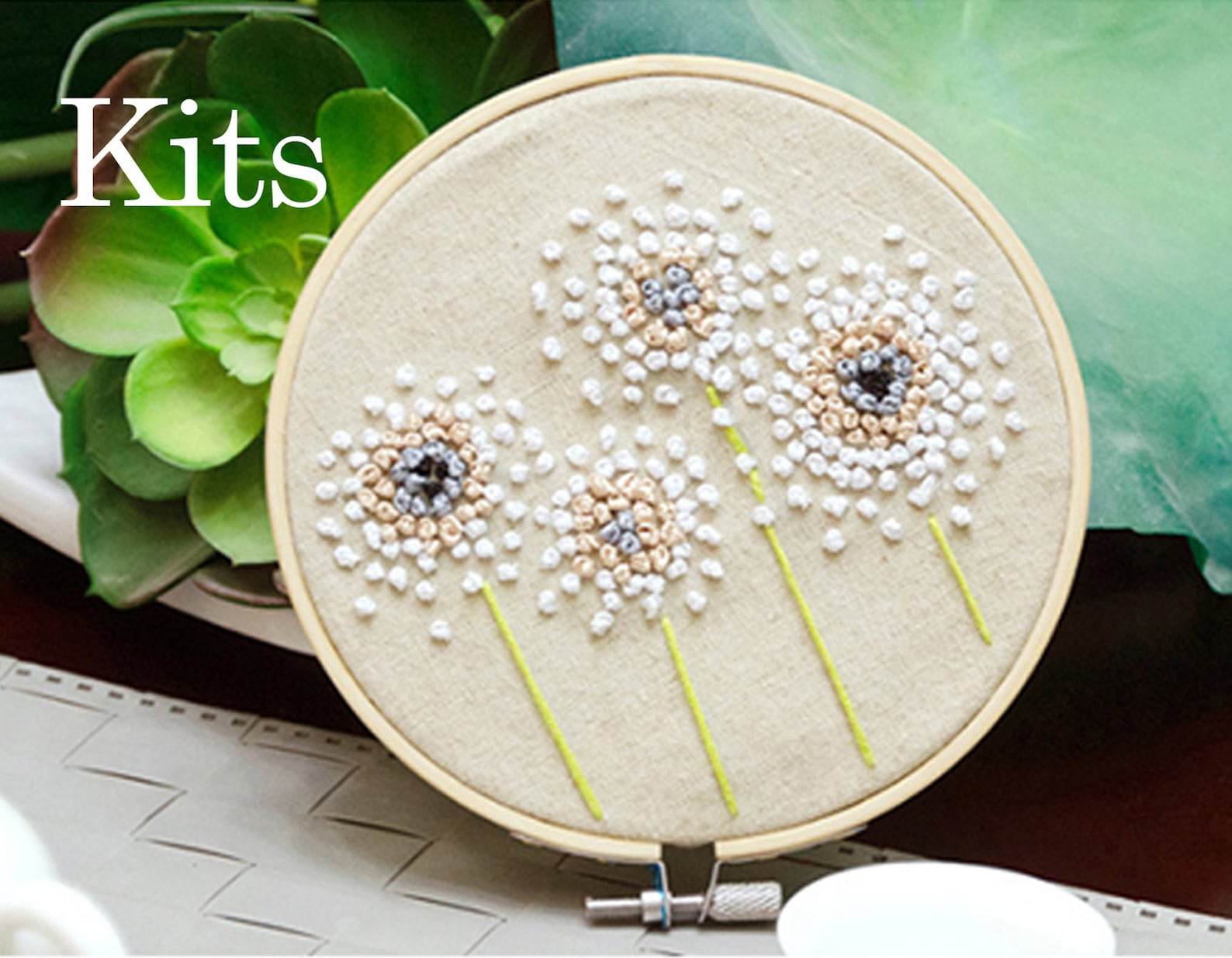 Ribbon Embroidery Kit Embroidery Kit for Beginner Modern - Etsy