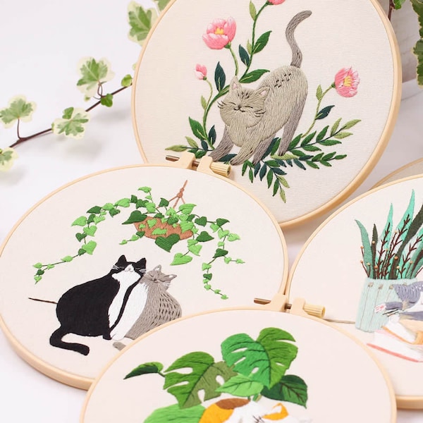Kitty Hand Embroidery - Etsy