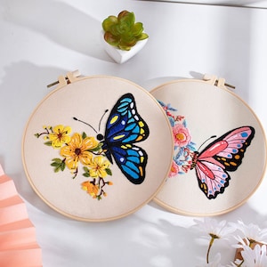Butterfly Embroidery Kit for Beginner , Diy Craft Kit Embroidery Gift ...