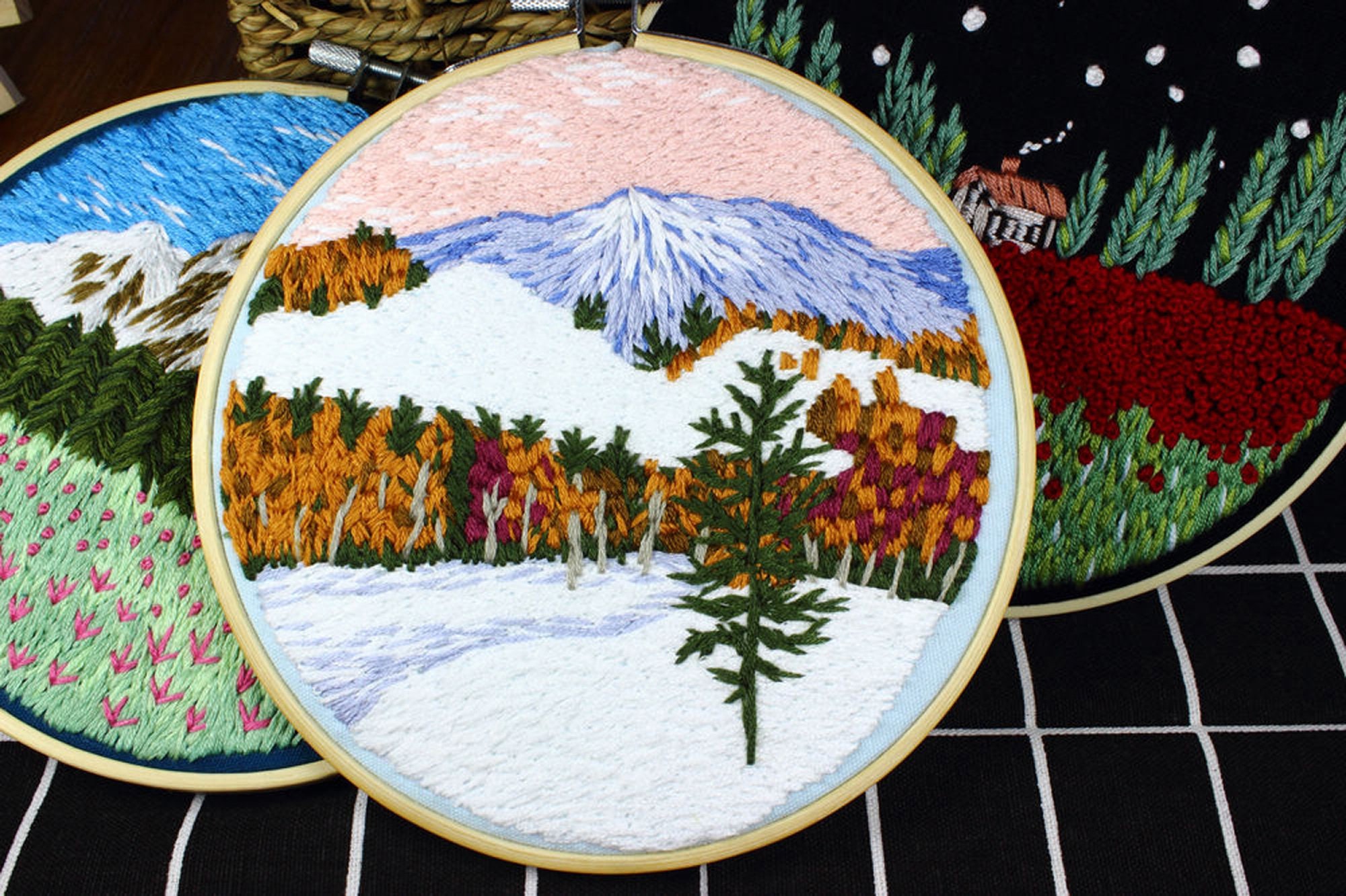 Beginner Embroidery Kit Modern Scenery Embroidery Kit Hand | Etsy
