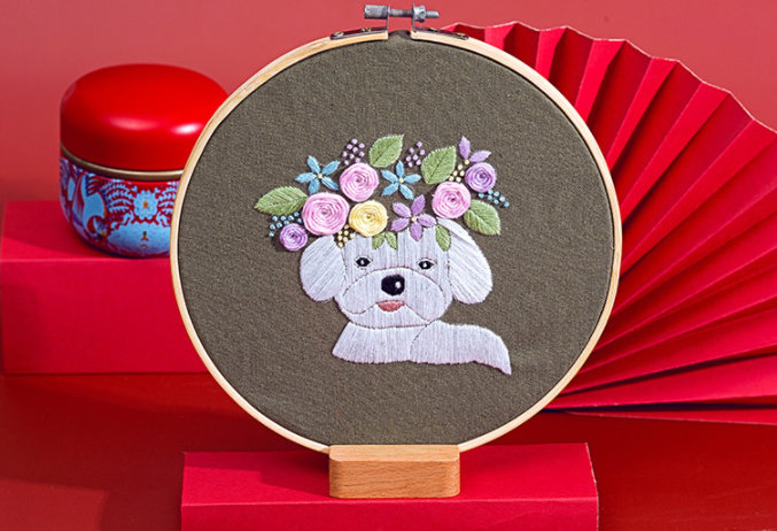 Handmade Embroidery Kit Beginner,poodel|pug|husky Patterns Design,diy ...