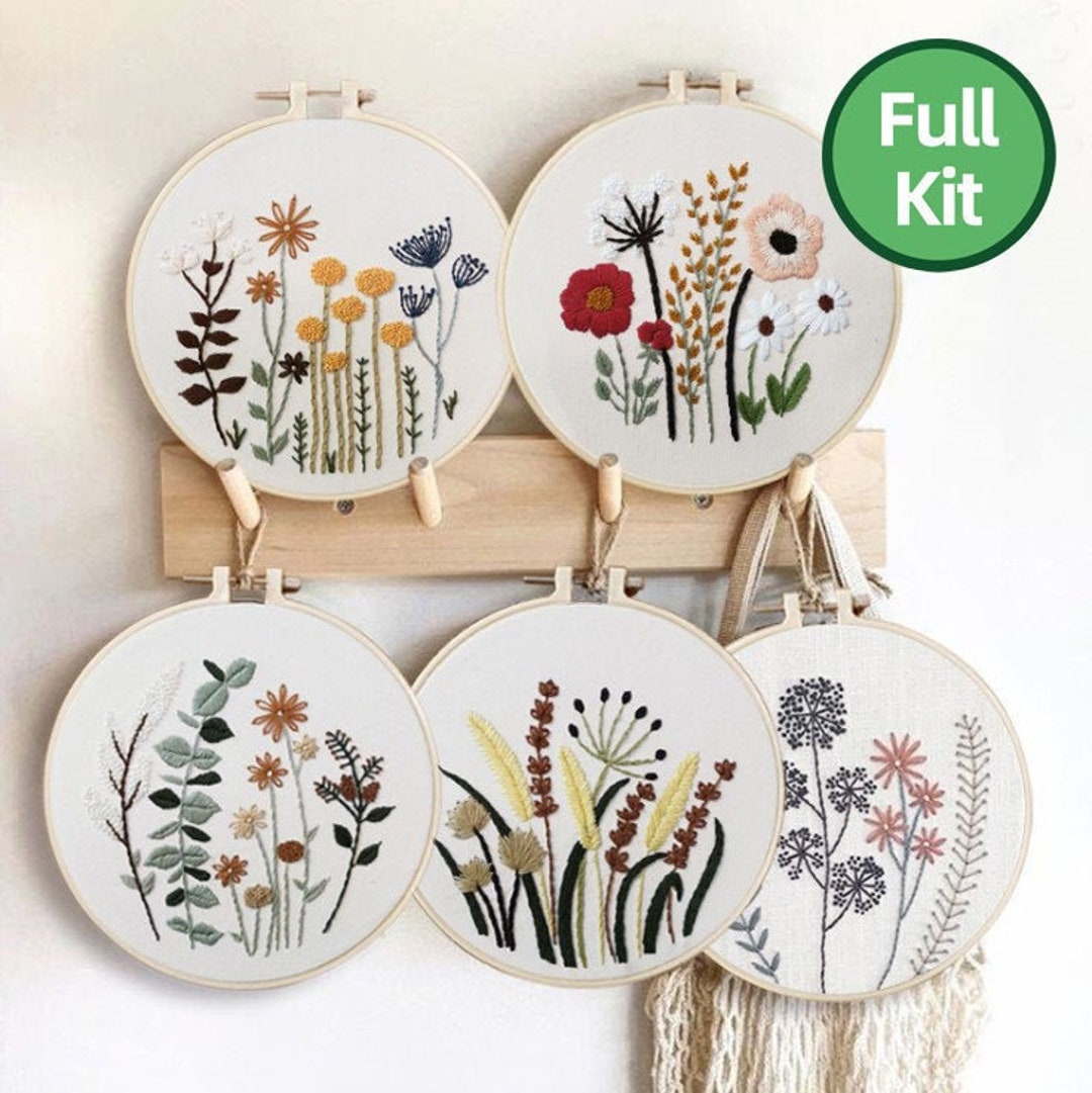 Diy Start up Embroidery Set- Modern Floral Pattern - Hand Embroidery ...