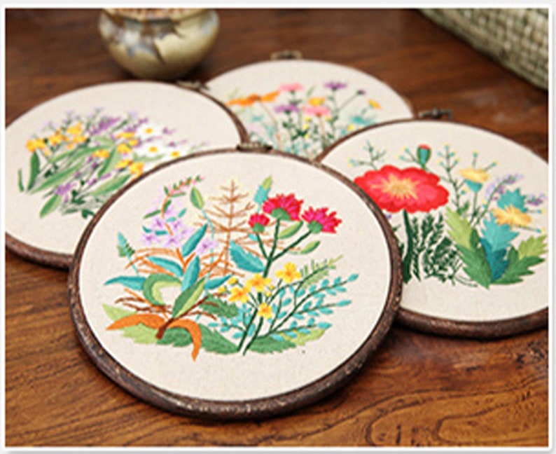 Plants Embroidery Kitbeginner Embroidery Modern Embroidery | Etsy