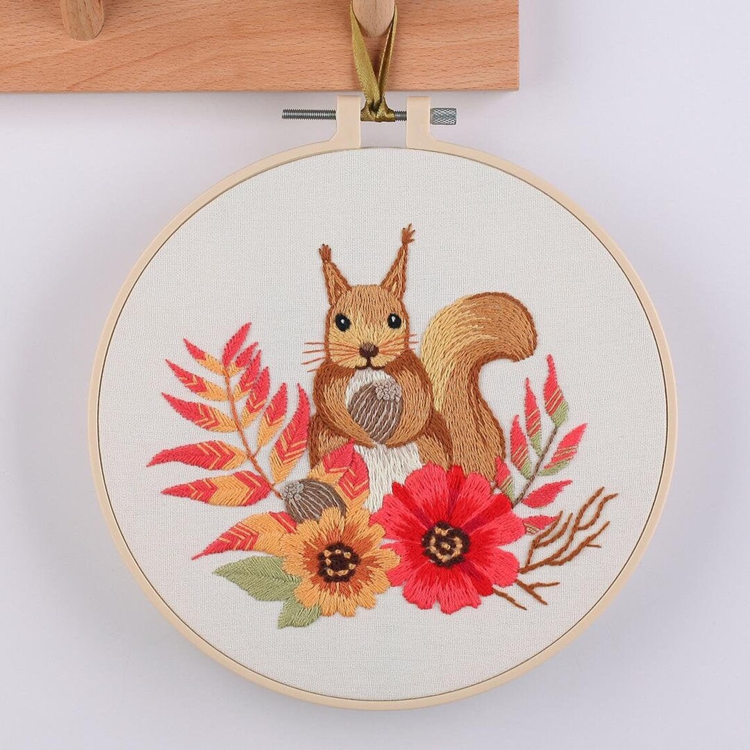 Hand Embroidery Kit ,modern Embroidery Full Kit,flowers Pattern ...