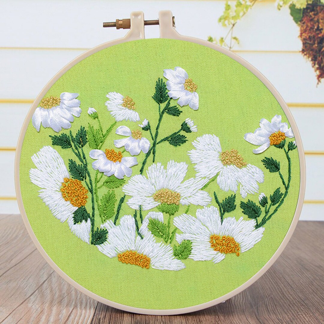 Green Wall Art,modern Hand Embroidery Patterns, Christmas Gift for Mom ...