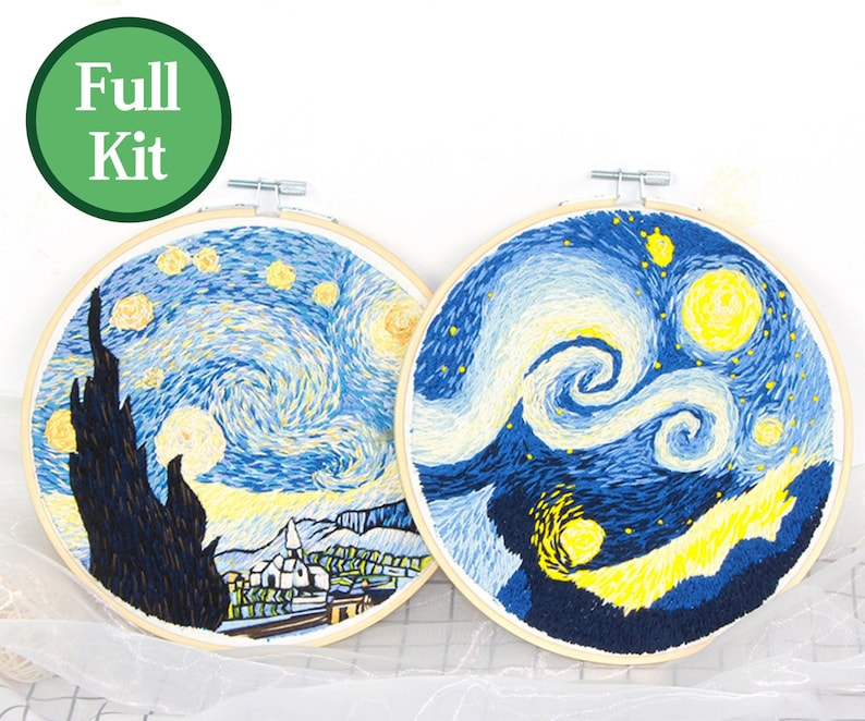 Embroidery Kit Beginner-diy Embroidery Kit-starry Sky | Etsy