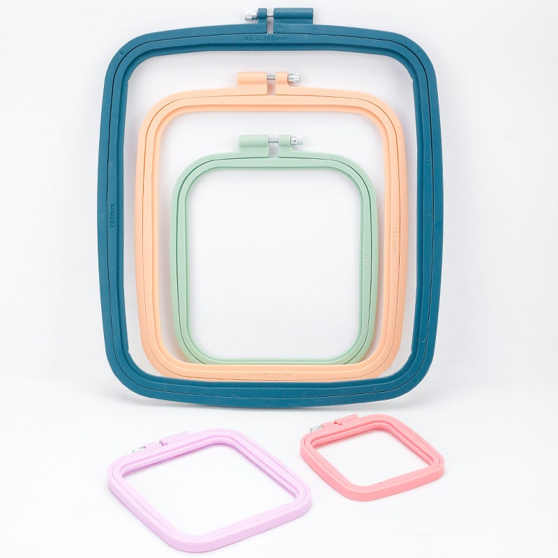 Square Plastic Colourful Embroidery Hoops Pastel Coloured | Etsy