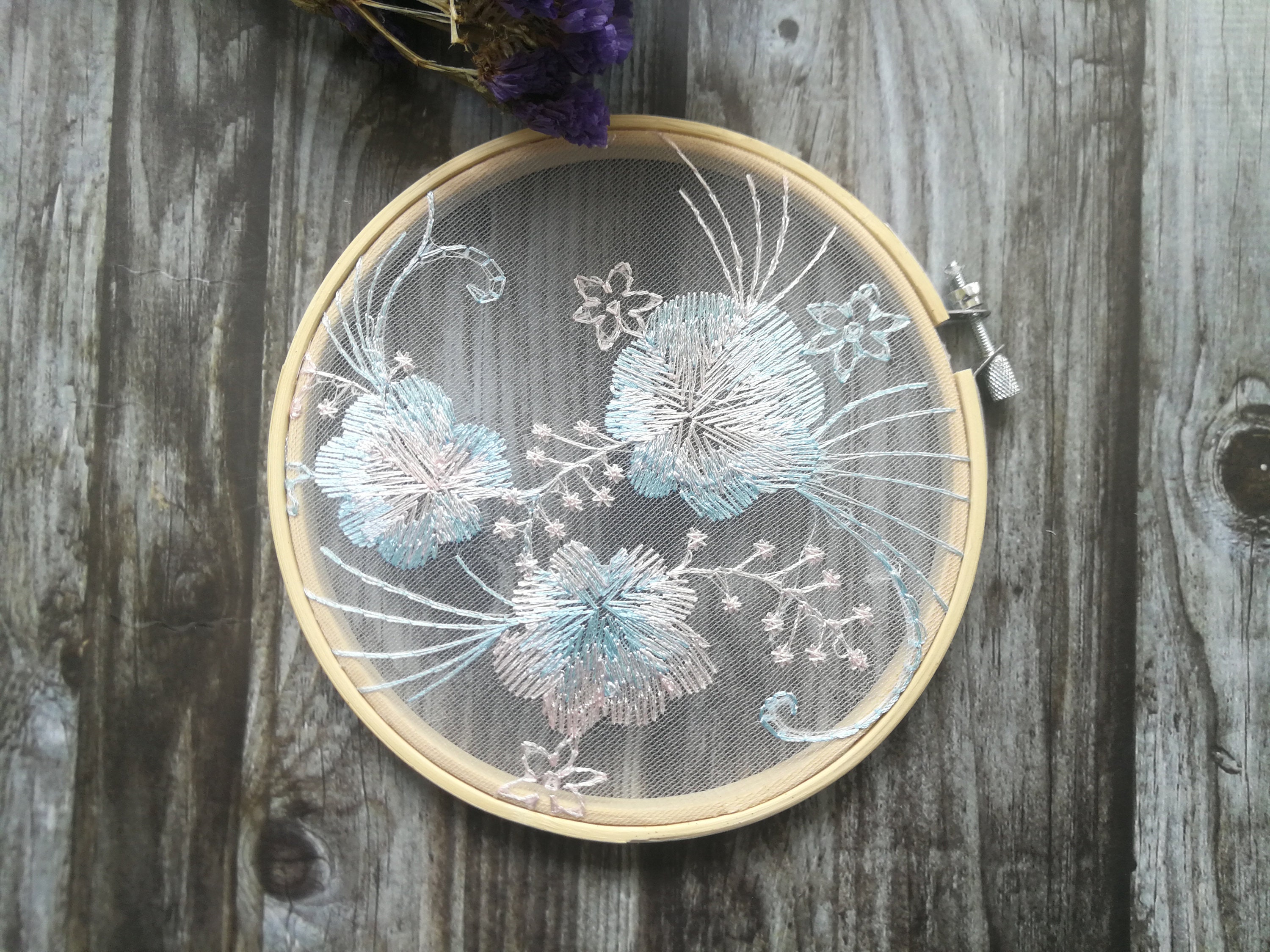 Floral Embroidery Wall Hangings Decoration,embroidery Home Decor,wall ...