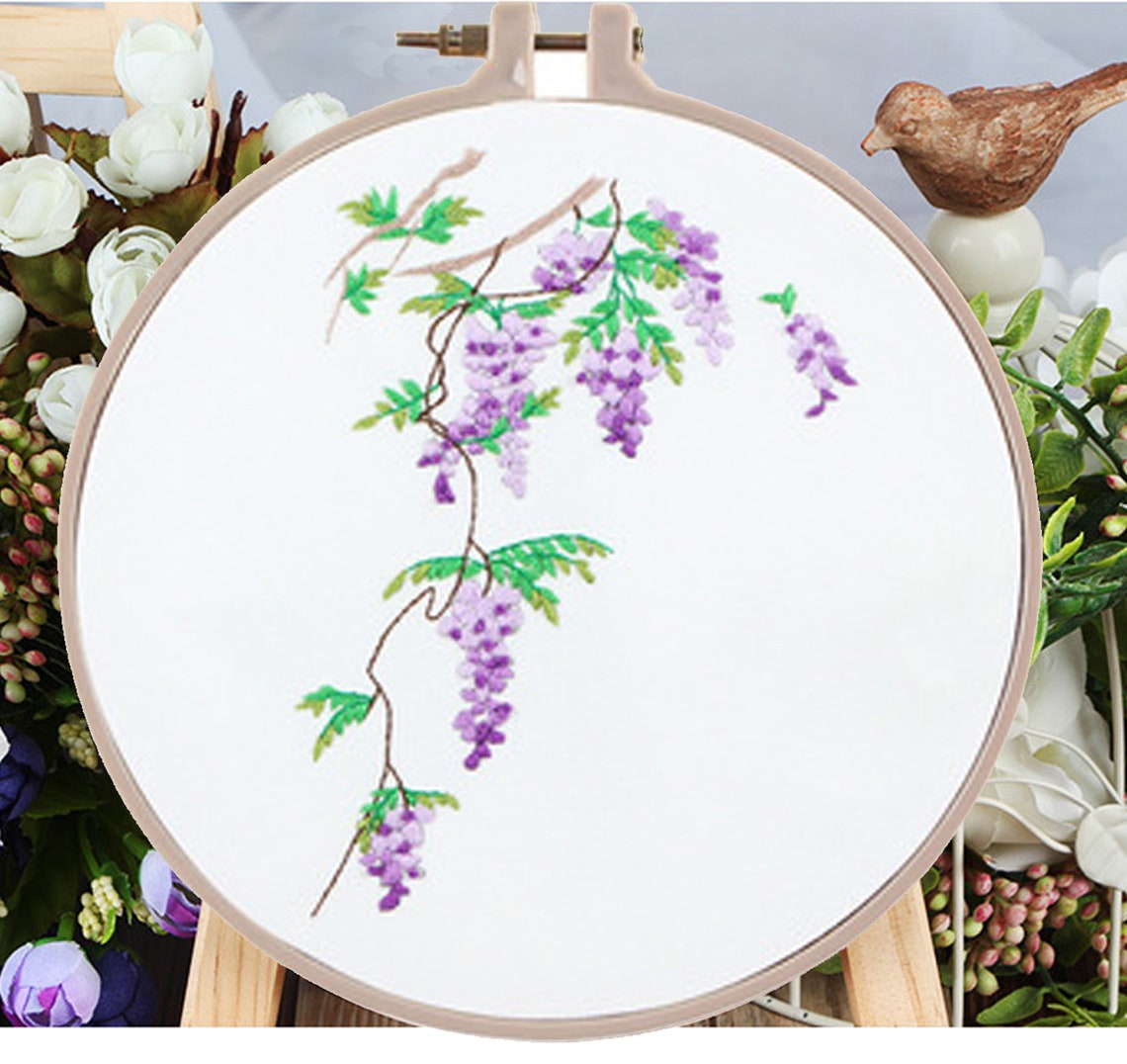 Embroidery kits crewel embroidery kit lady Modern Flower | Etsy