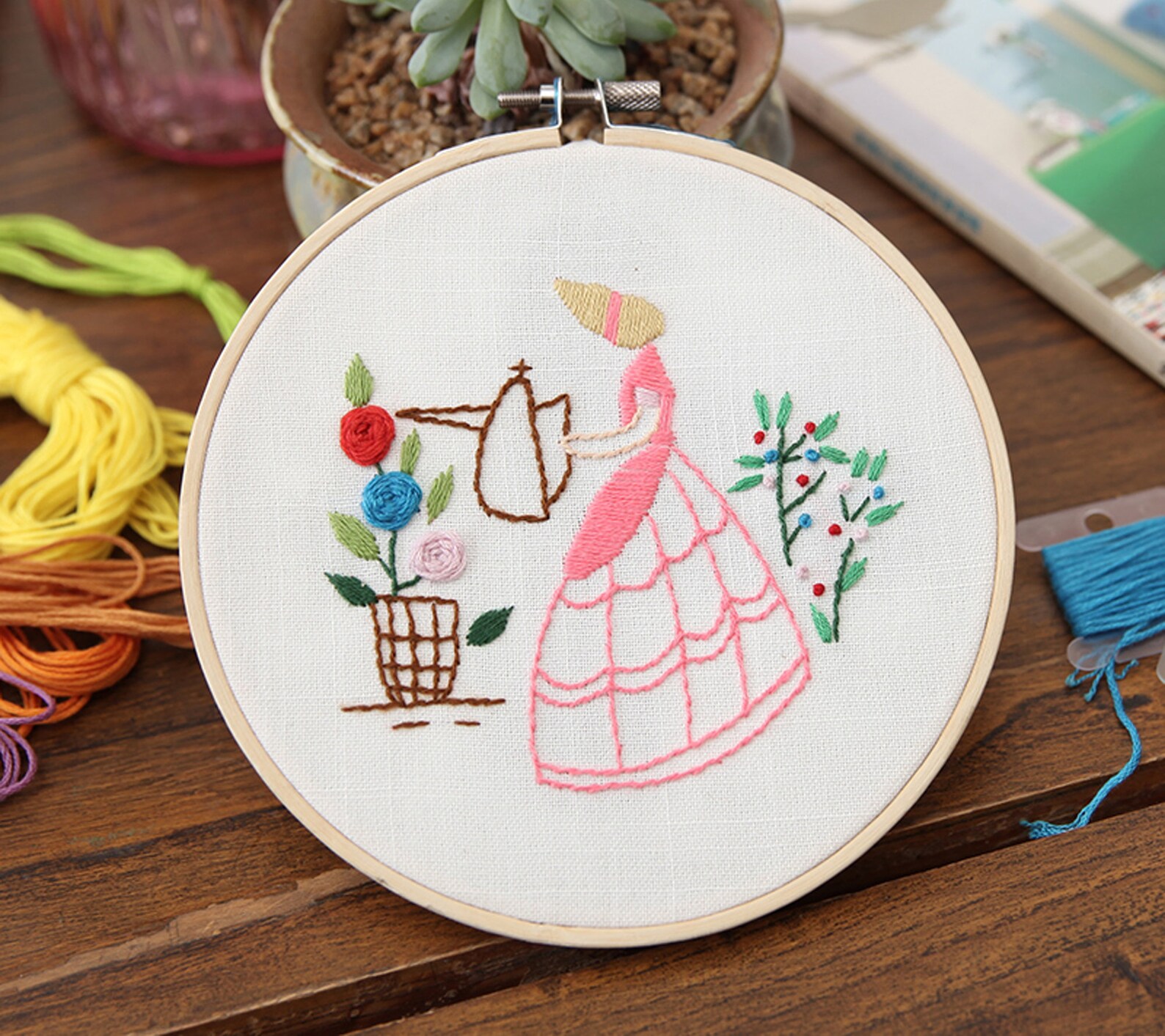 Hand Embroidery Kit Flower Skirt Girl Embroidery Kit Beginner ...
