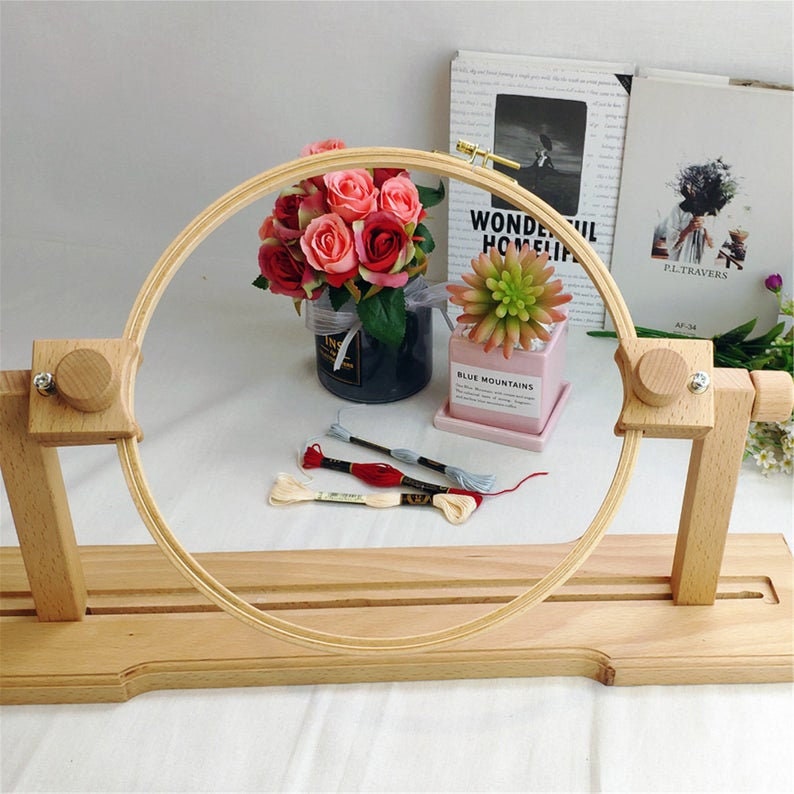 Seat-round 360 Degree Rotatable Embroidery Frame Adjustable - Etsy