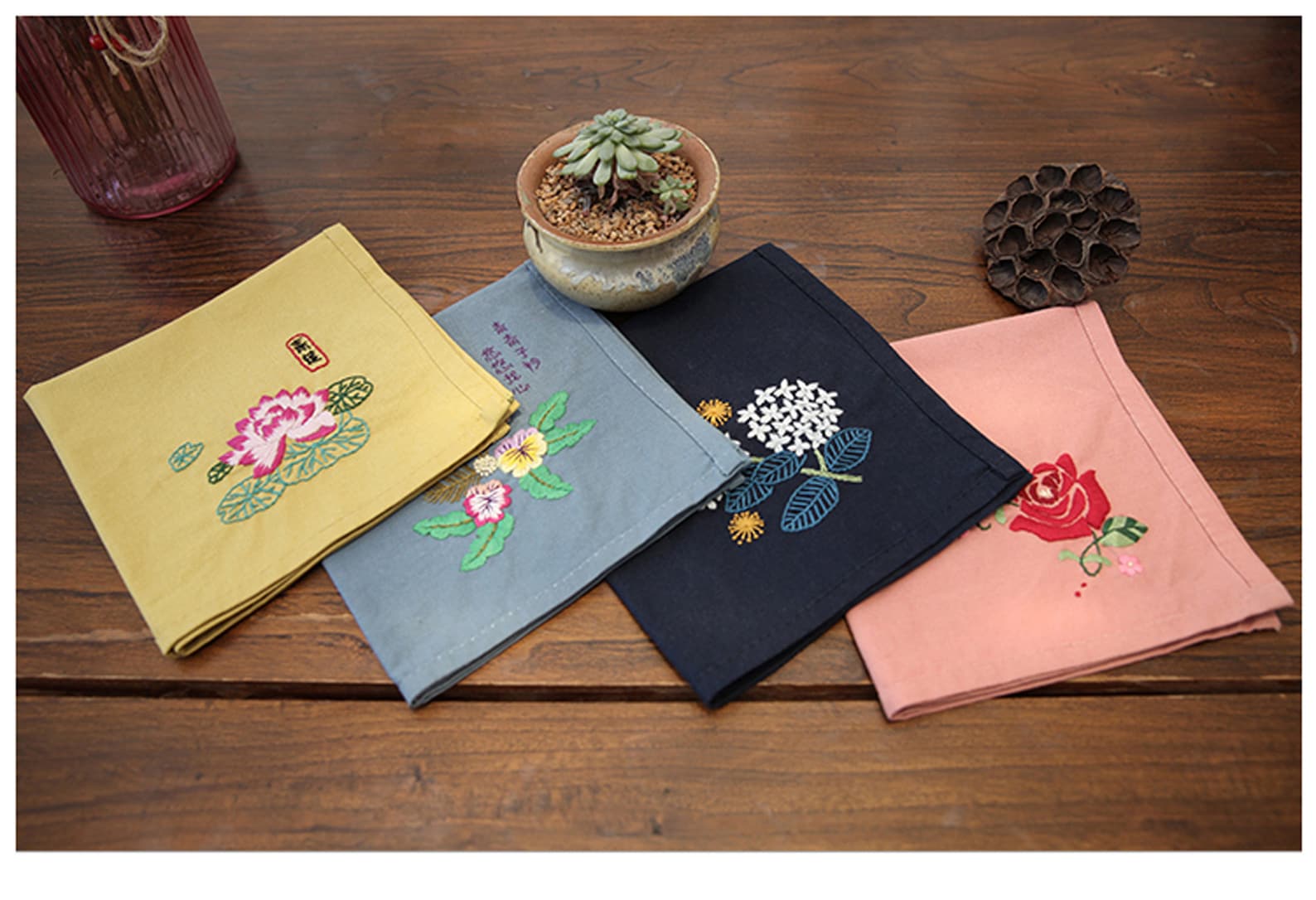 Handkerchief Embroidery Kit for Beginner Modern Embroidery | Etsy