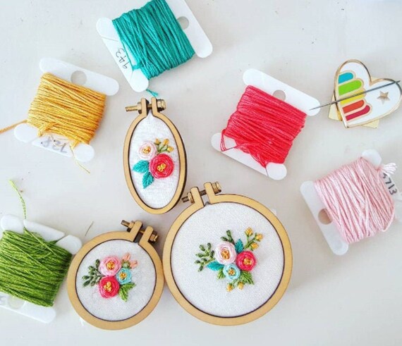 Mini Wooden Embroidery Hoops Mini Oval/Round/Square Wooden | Etsy