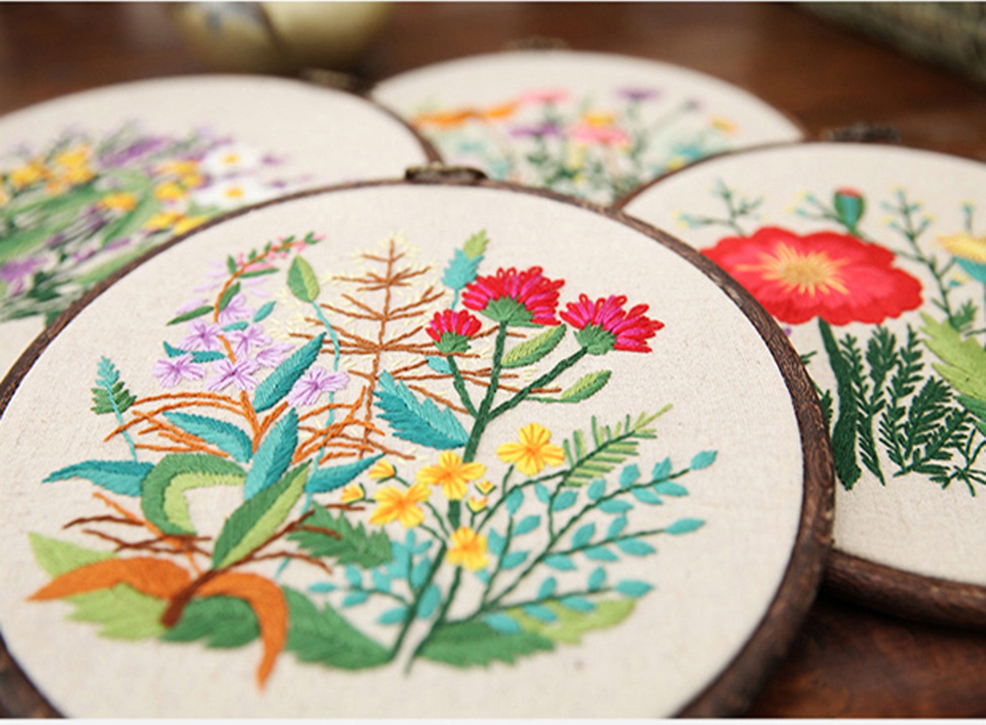 Gift for her christmasEmbroidery kit starterWild Flower | Etsy