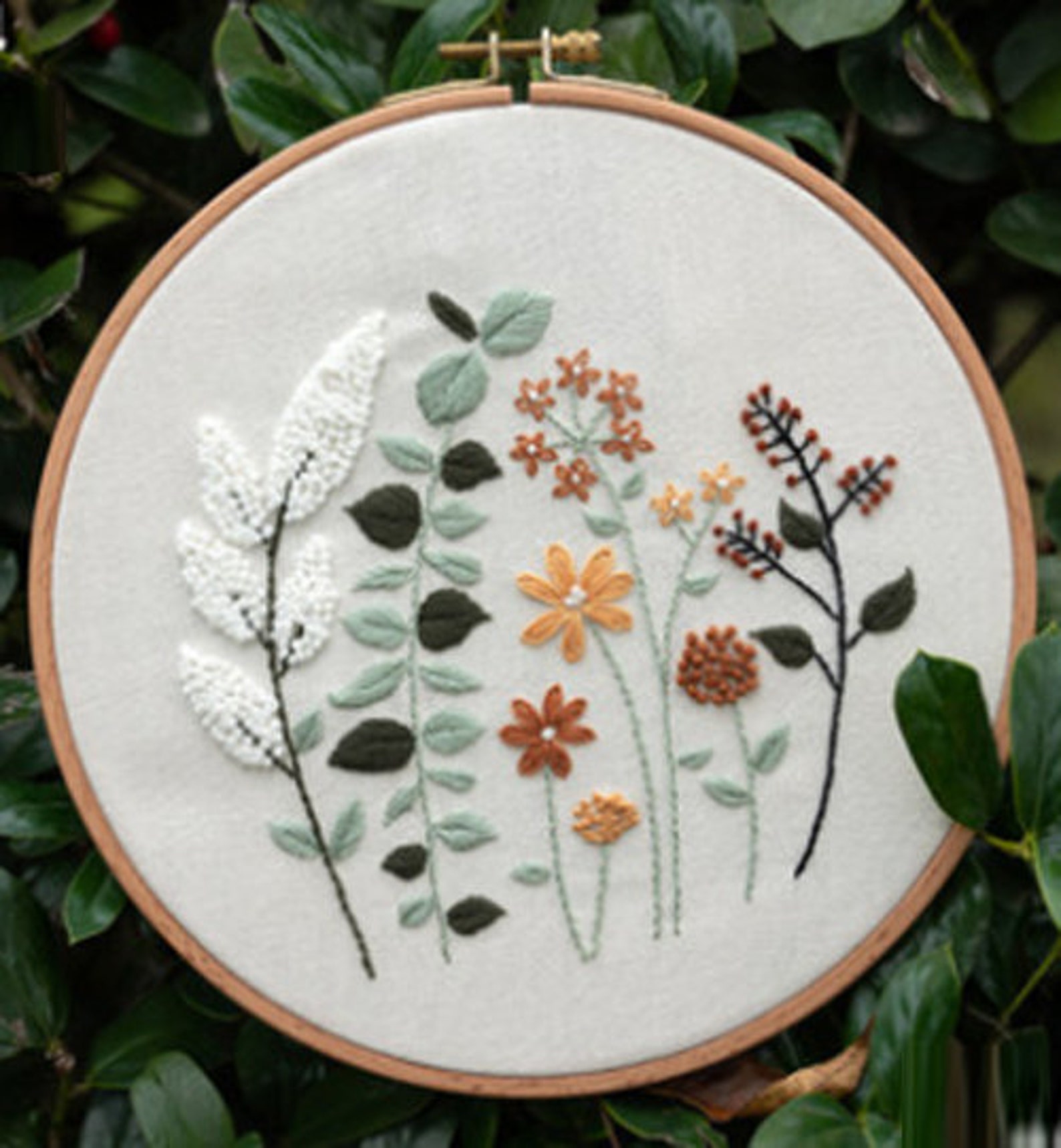 Plants Hand Embroidery Kitdiy Embroidery Full Kitmodern | Etsy