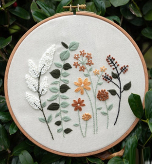 Plants Hand Embroidery Kitdiy Embroidery Full Kitmodern | Etsy
