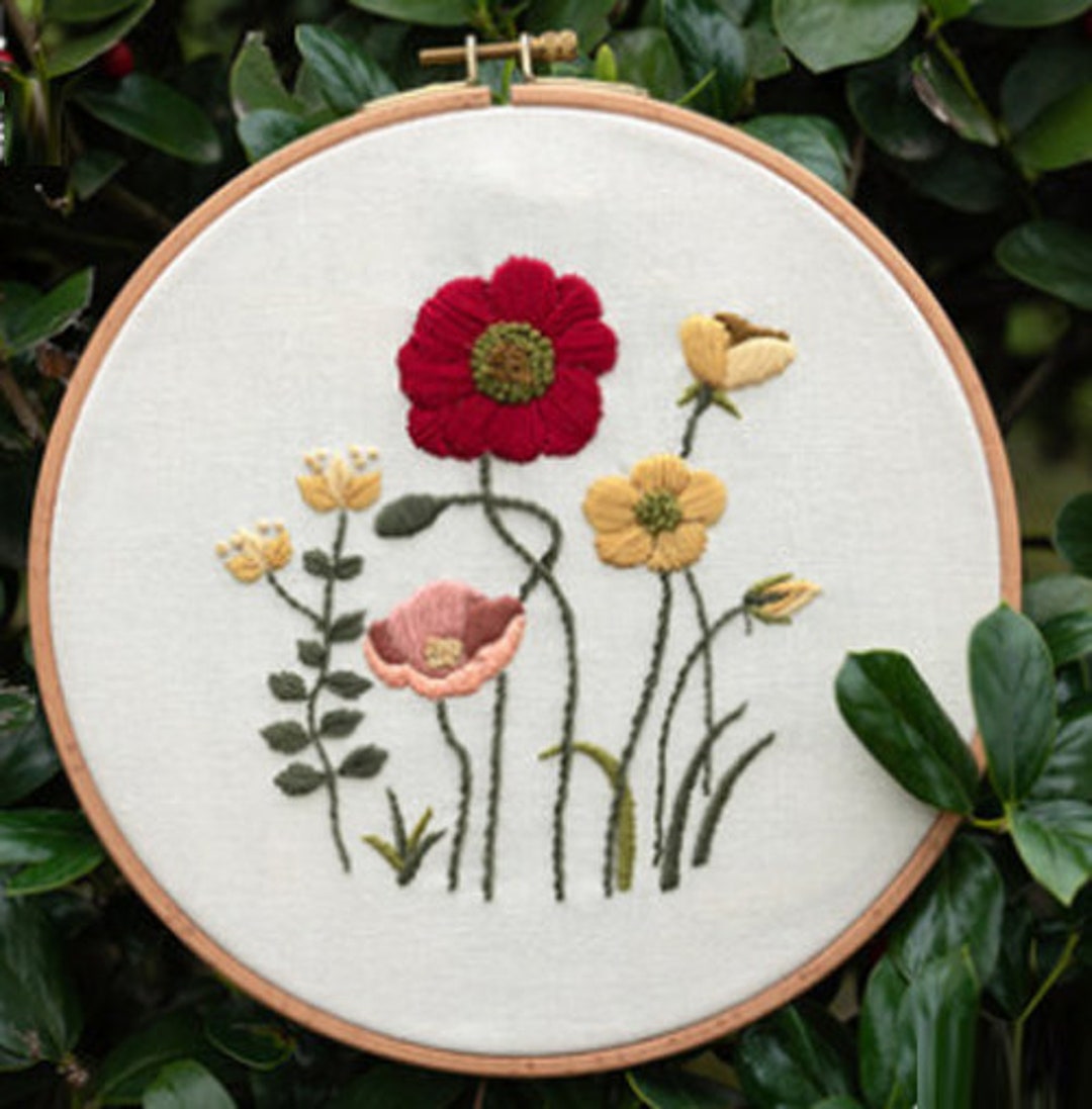 Plants Diy Embroidery Kit,diy Embroidery Full Kit,modern Floral Pattern ...