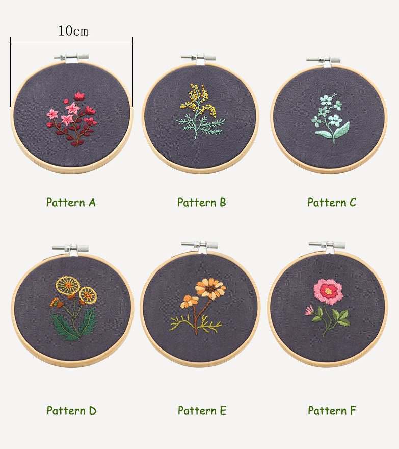 Diy Embroidery kit beginner-Modern Flower Plant Hand | Etsy