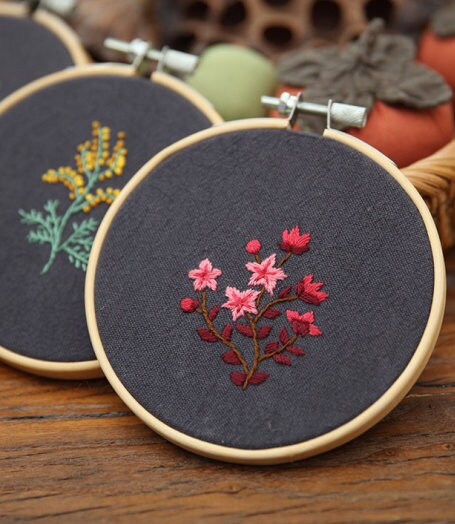 Diy Embroidery kit beginner-Modern Flower Plant Hand | Etsy