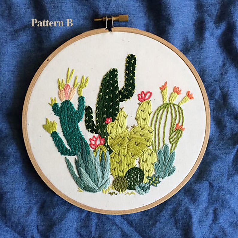 Kit ricamo principianti-cactus e piante grasse Moderno motivo - Etsy Italia