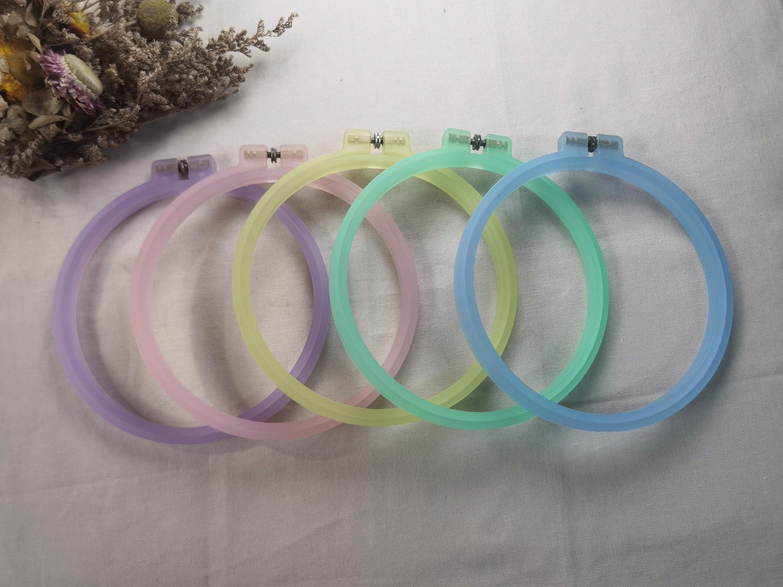 Embroidery Hoop Set 5 Pieces Plastic ,cross Stitch Hoop Transparent ...