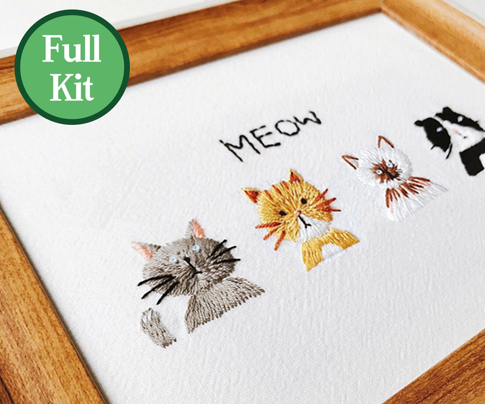 Cat Hand Embroidery Kit for Beginnerembroidery Kit Catmodern | Etsy