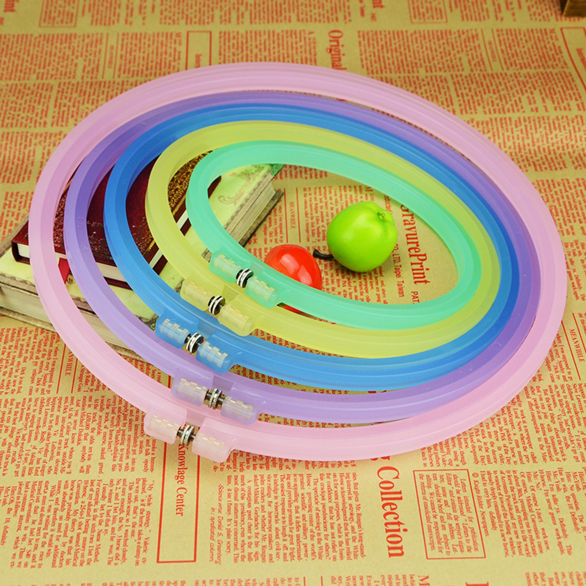 Embroidery Hoop Set 5 Pieces Plastic ,cross Stitch Hoop Transparent ...