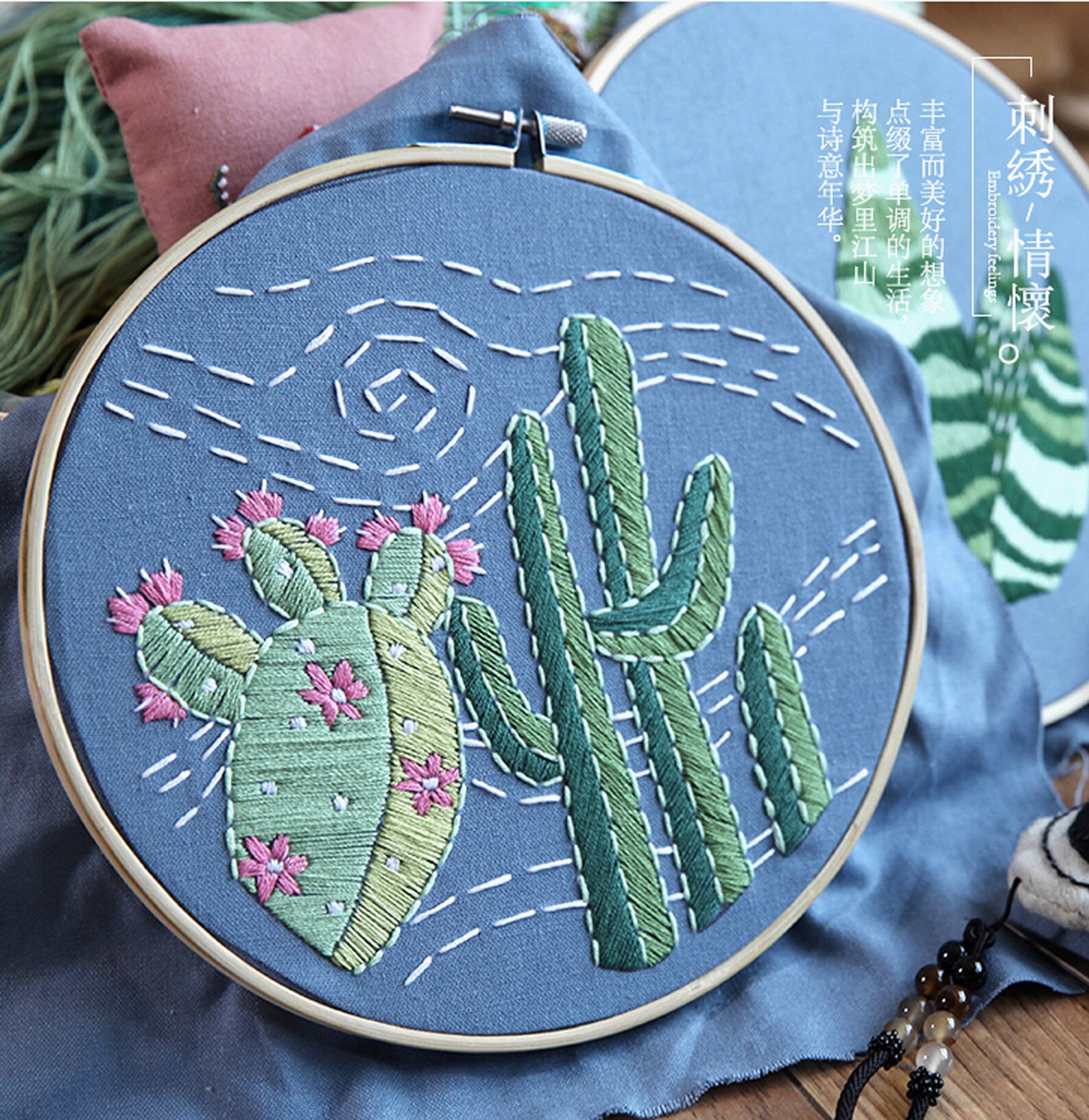 Beginner Embroidery Kit Cactus|modern Flower and Plant Cactus|hand ...