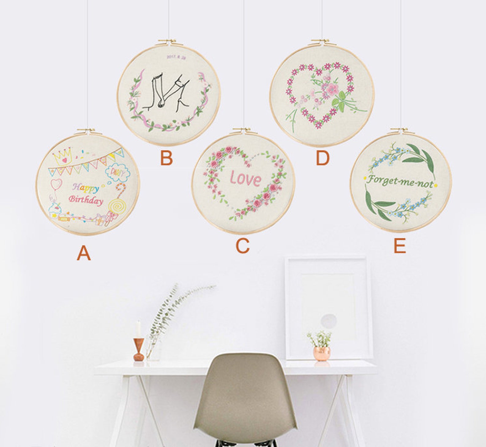Hand Embroidery Kit ,modern Embroidery Full Kit,flowers Pattern ...