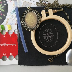 Beginner Embroidery Kit Necklace|embroidered Jewelry Decor|embroidered ...
