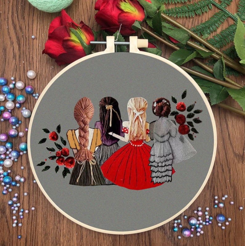 Diy Craft Kityoung Girl Embroidery Kit Beginnerdiy - Etsy