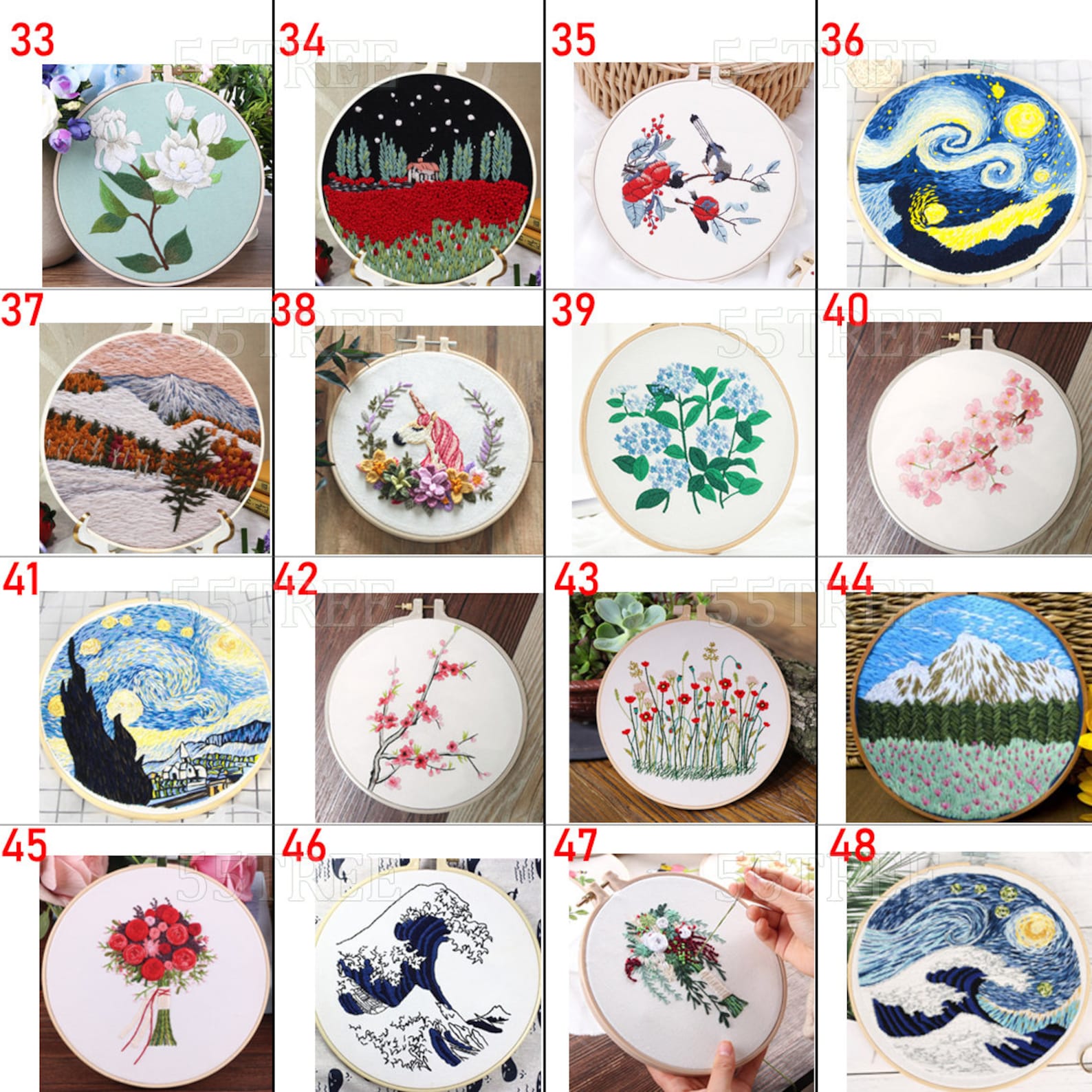 Pick Full Embroidery Kit Bundle From Our Signature Collection ...