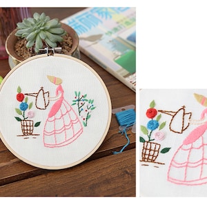 Hand Embroidery Kit Flower Skirt Girl Embroidery Kit Beginner ...