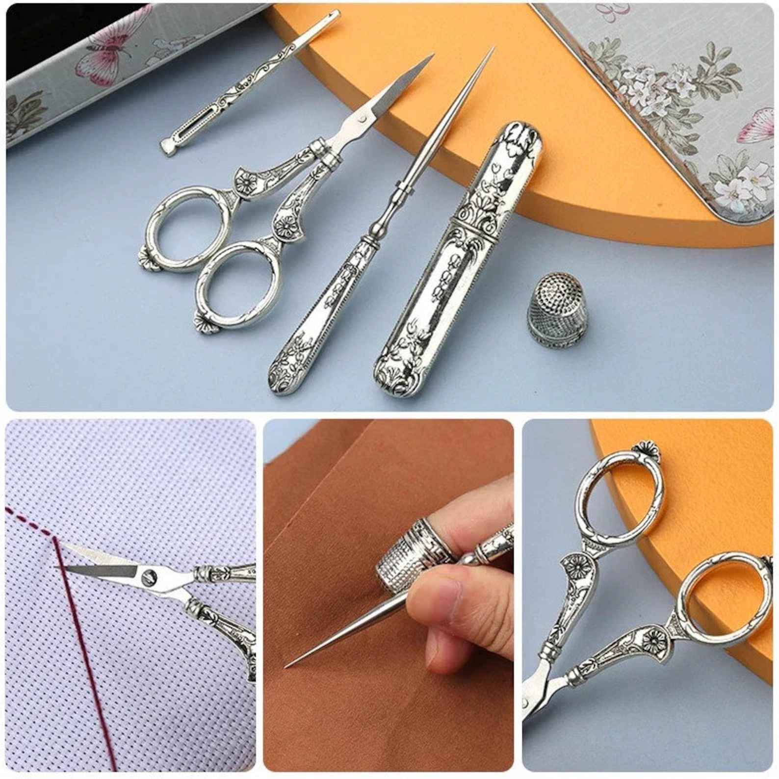 Victorian Needlework Kit5 PCS Vintage Style Embroidery - Etsy