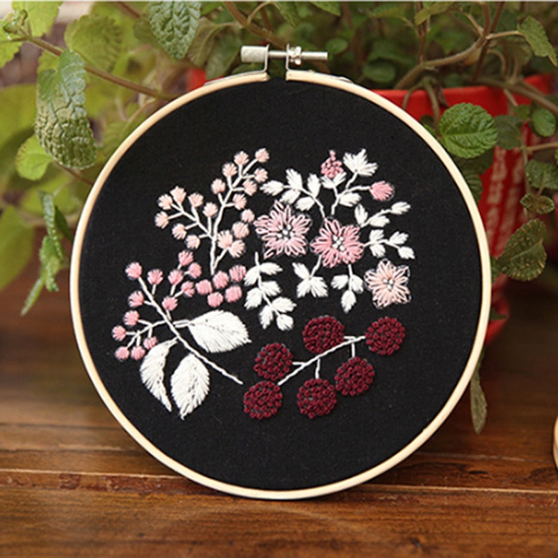 Embroidery Pattern Hand Embroidery Kit DIY Kit Modern Floral - Etsy
