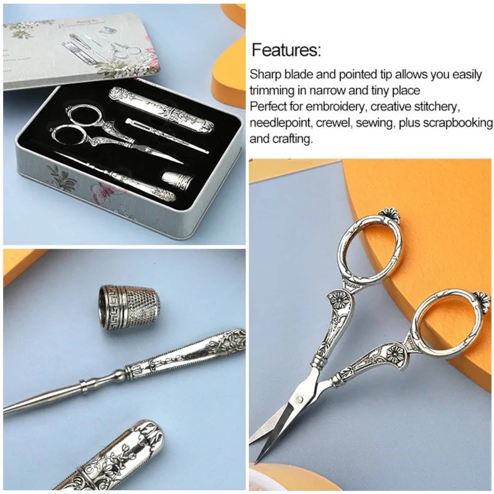 Victorian Needlework Kit5 PCS Vintage Style Embroidery - Etsy