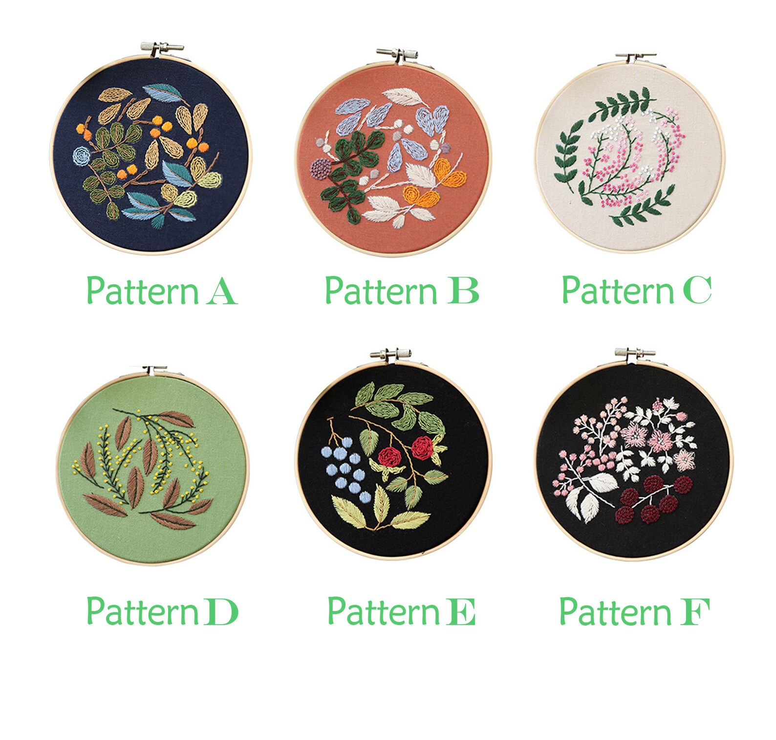 Floral Embroidery Kits Beginner Embroidery Kit-modern Flower and Plant ...